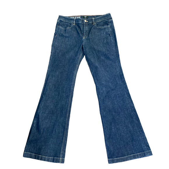 J. Crew | Jeans | Jcrew Highheel Flare Jeans Size 33 Dark Wash | Poshmark